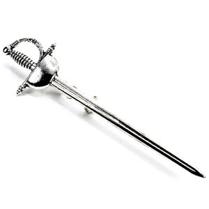 Sword Brooch, Lapel Pin, Silver Colour, Gift for Him or Her, Weapon ...