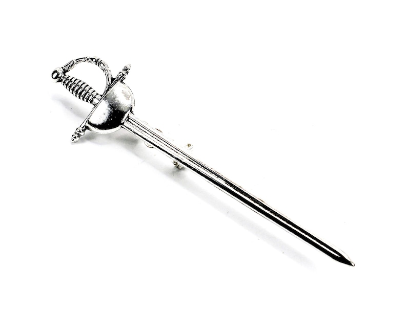 Sword Brooch, Lapel Pin, Silver Colour, Gift for Him or Her, Weapon ...