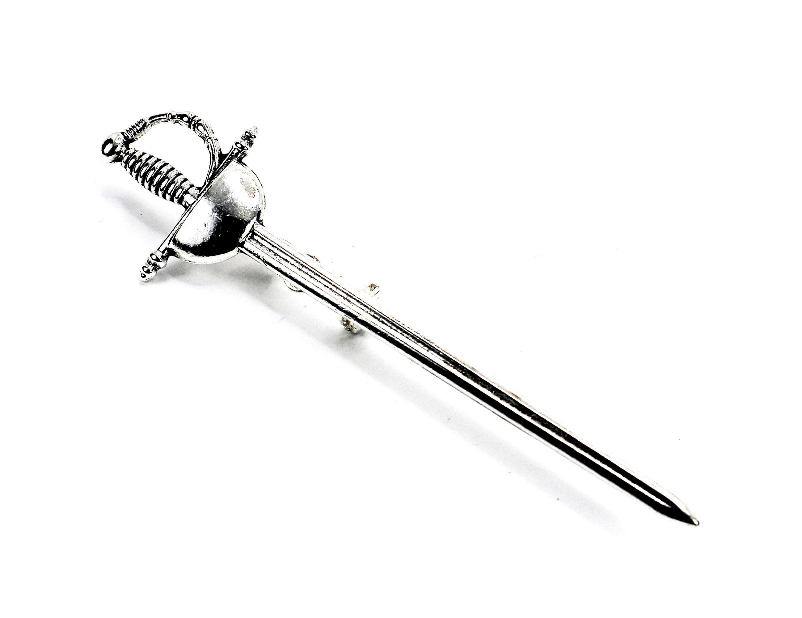 Sword Brooch Lapel Pin Silver Colour Gift for Him or Her - Etsy