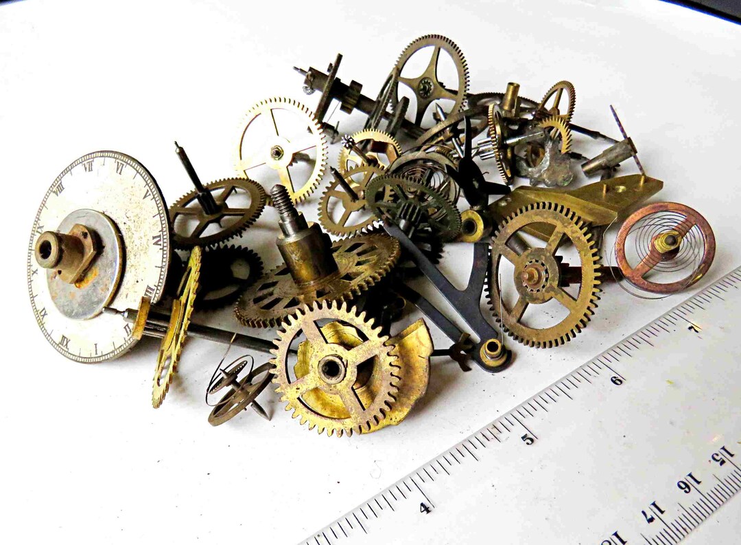 Clock Parts, Cogs and Gears for Crafts, Steampunk Creations, Old Brass ...