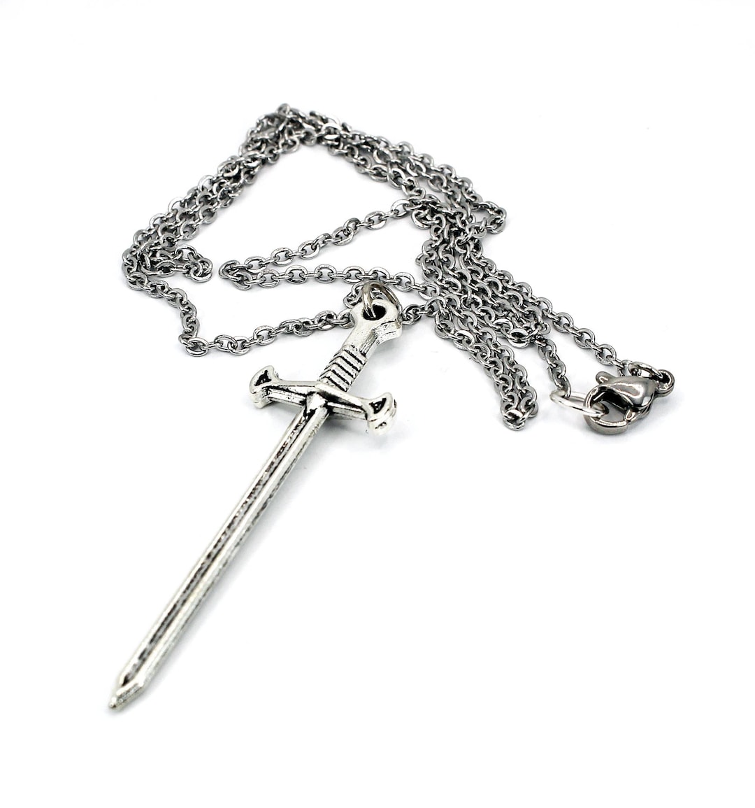 Silver Sword Pendant on a 20 Inch Necklace. Sword is 5.5cm Long, Gift ...