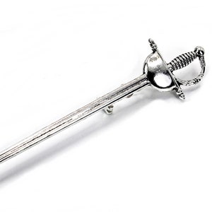 Sword Brooch, Lapel Pin, Silver Colour, Gift for Him or Her, Weapon ...