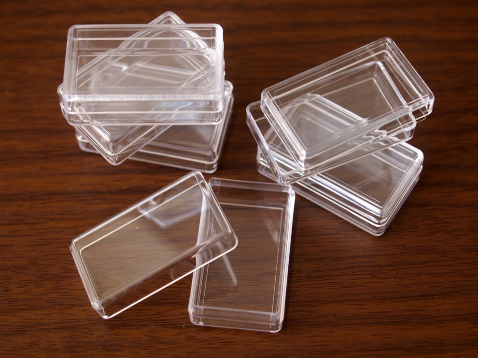12 Rectangular Premium Crystal Clear Hard Plastic 60 Mil Boxes With Lid ...