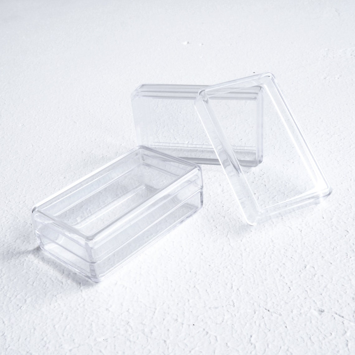 12 Rectangular Premium Crystal Clear Hard Plastic 60 Mil Boxes With Lid ...