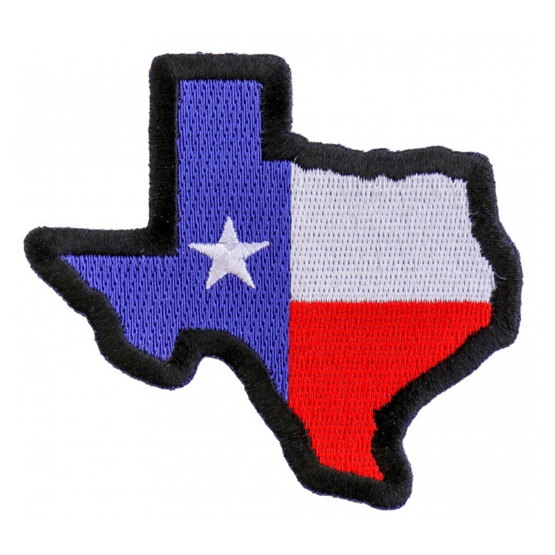 State of Texas Map State Flag Shape Embroidered Patch - Etsy