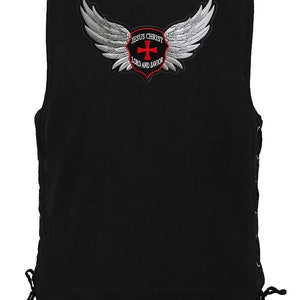Jesus Christ Lord and Savior Wings Embroidered Biker Patch, Two Sizes ...