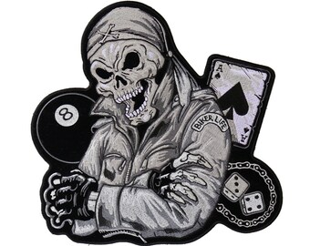 Cross Bone Skull Biker Embroidery Biker Patch - Etsy
