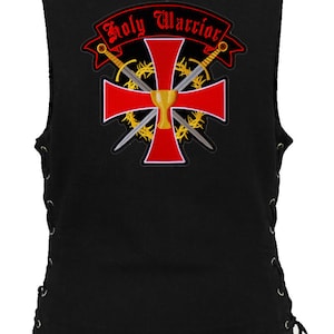 Holy Warrior Christian Crusader Cross Knight Embroidered Patch, Two ...