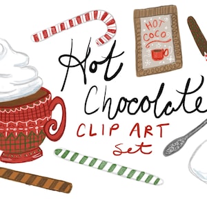 Hot Chocolate Clipart Set Hot Chocolate Graphics Commercial - Etsy
