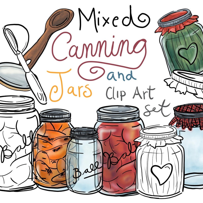 Mason Jar Clip Art - Etsy