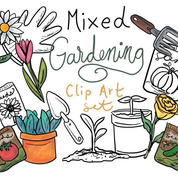 Gardening Clip Art - Etsy