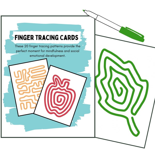 Finger Tracing Cards - Etsy
