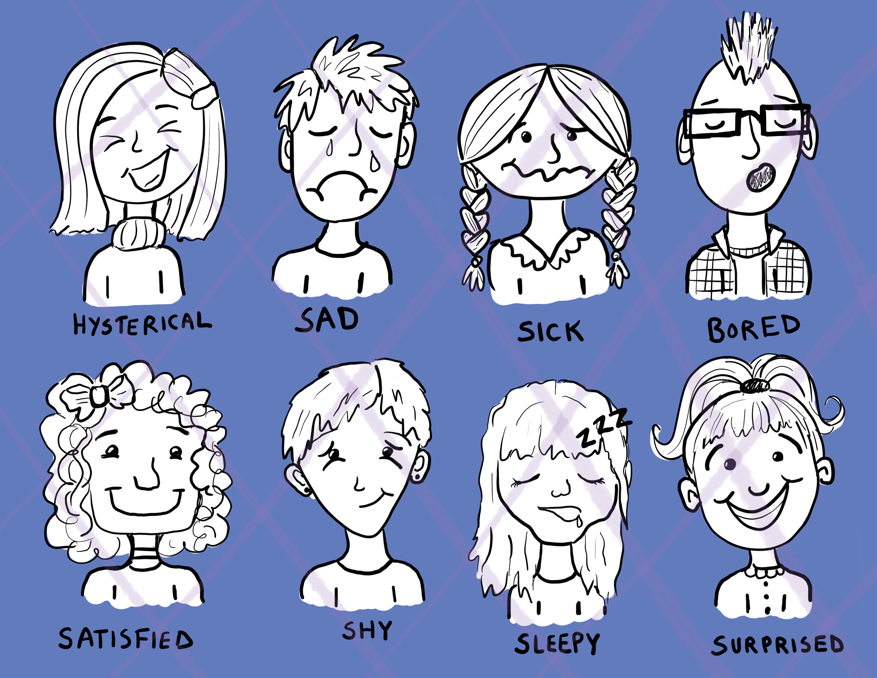 Character Emotions Clip Art Set Character Emotions - Etsy