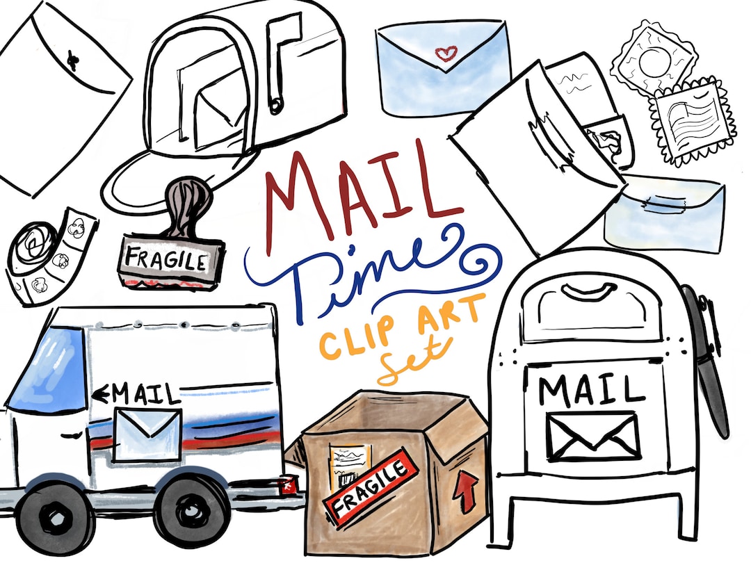 Mixed Mail Time Clip Art Commercial Use Mail Clip Art Pretend Play ...