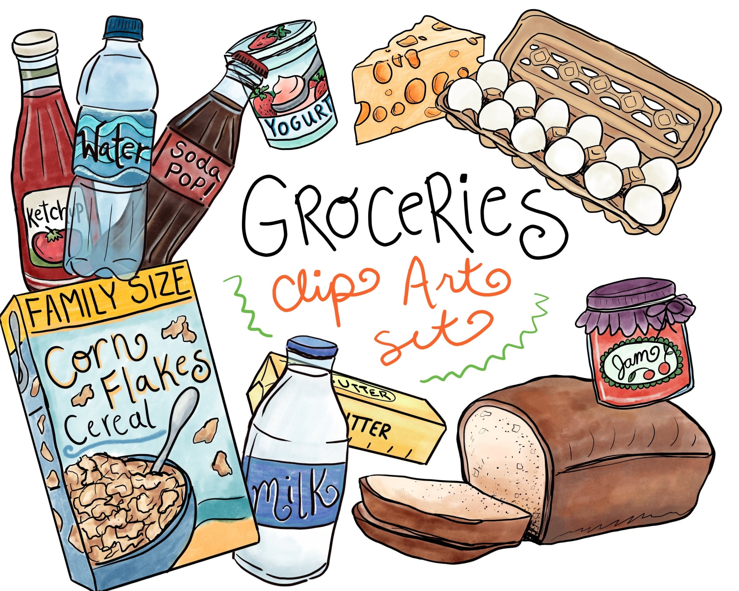 Grocery Items Clipart