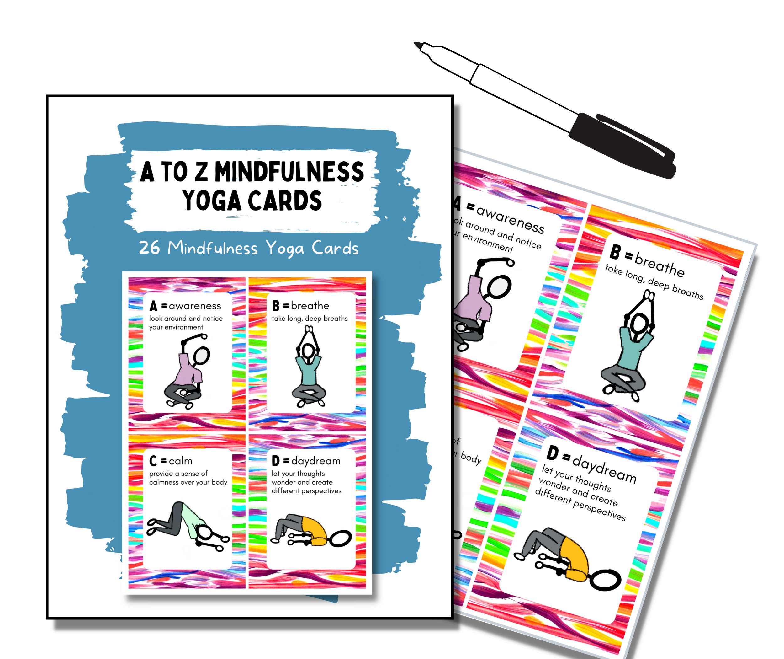 Printable A to Z Mindfulness Cards Anxiety Relief Cards Mindfulness ...
