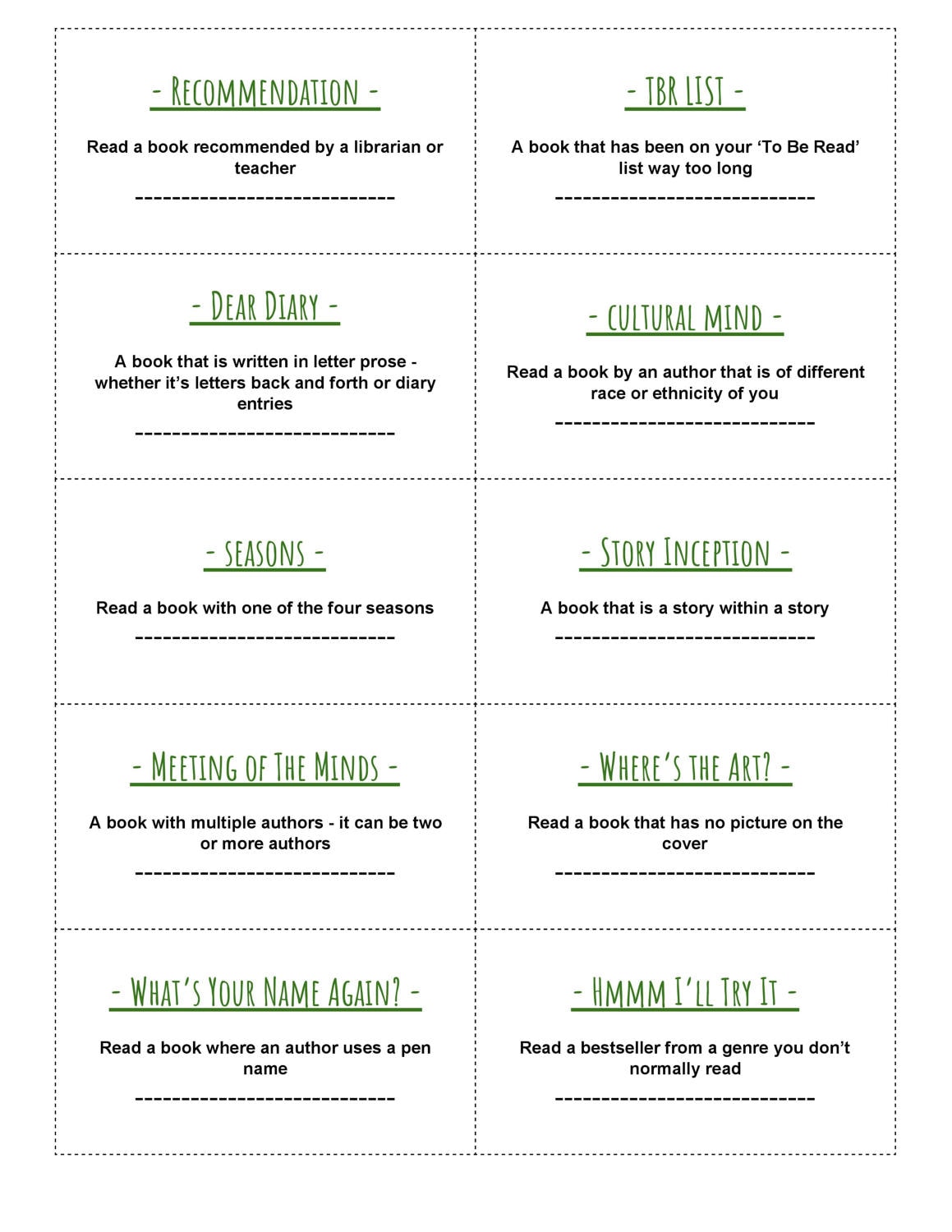 100 Book Reading Challenges Cards Book Reading Gift for a - Etsy