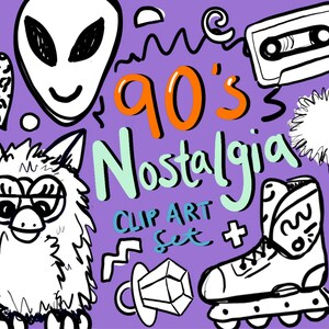 Black and White Hand Drawn 90s Clip Art 90s Nostalgia - Etsy