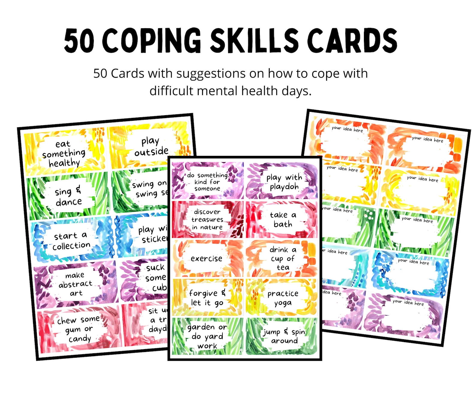 Printable Mental Health Coping Strategies and Positive Affirmations ...