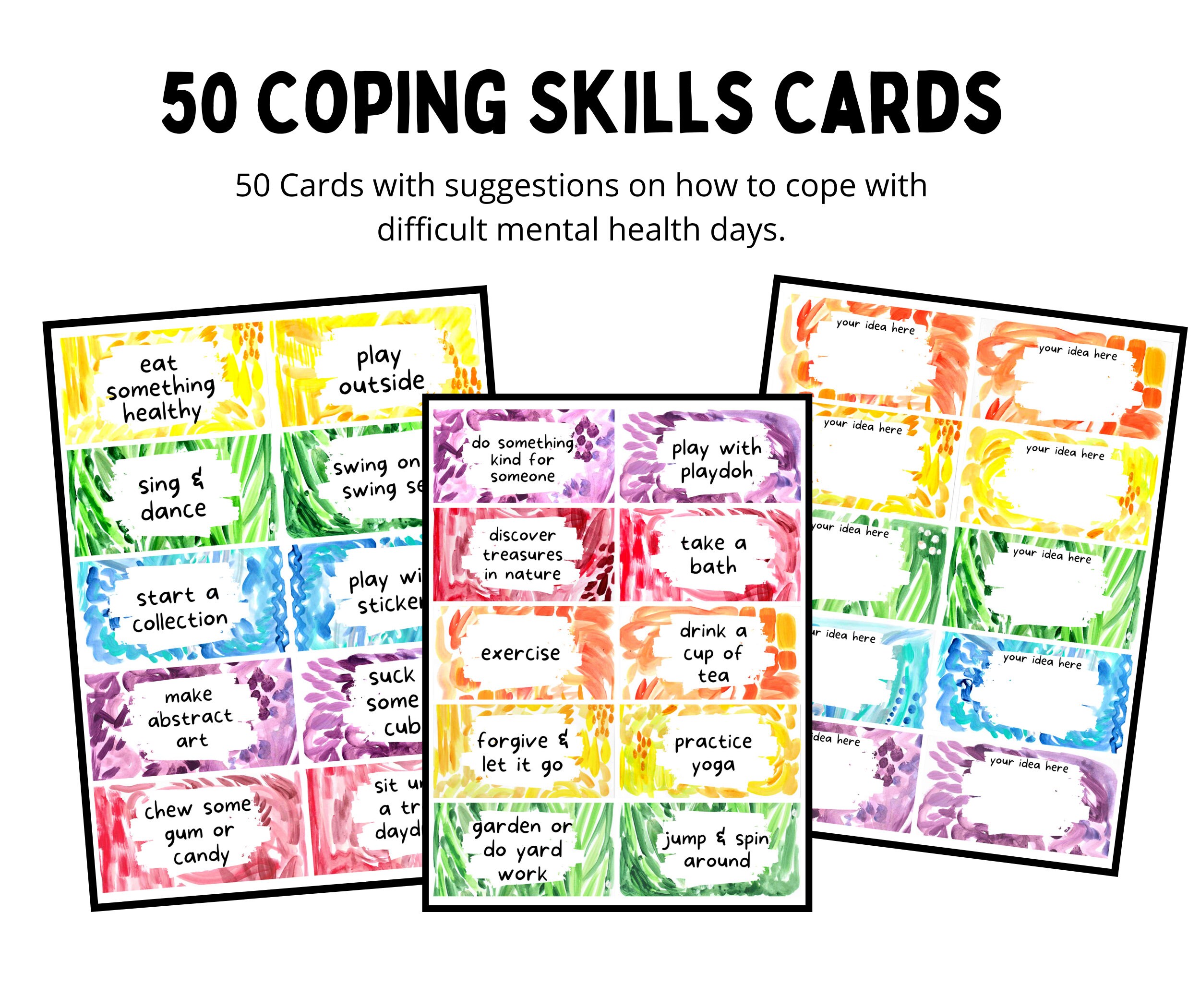 Printable Mental Health Coping Strategies and Positive Affirmations ...