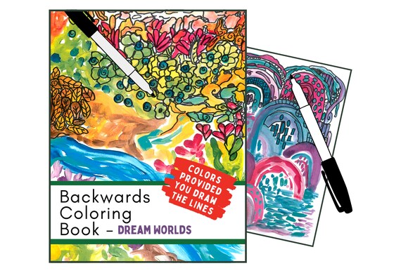 Printable Backwards Coloring Book Dream Worlds Reverse - Etsy Ireland
