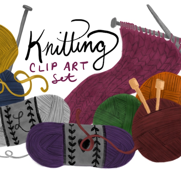 Knitting Clip Art - Etsy