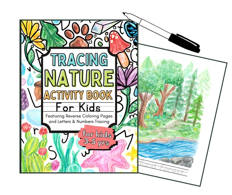 Printable Nature Tracing Activity Pages Nature Reverse Coloring Pages ...