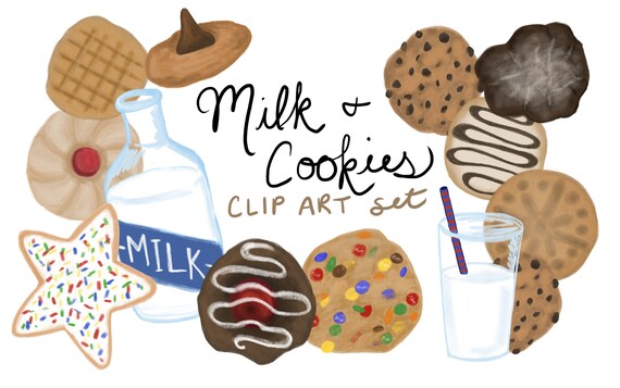 Christmas Cookies And Milk Clip Art