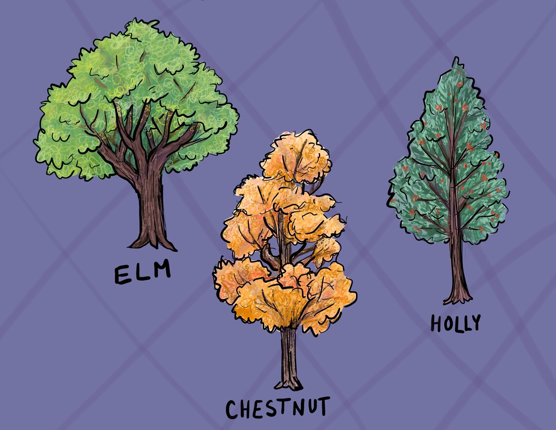 Trees Clip Art Hand Drawn Trees Clip Art Trees Identification Clip Art ...