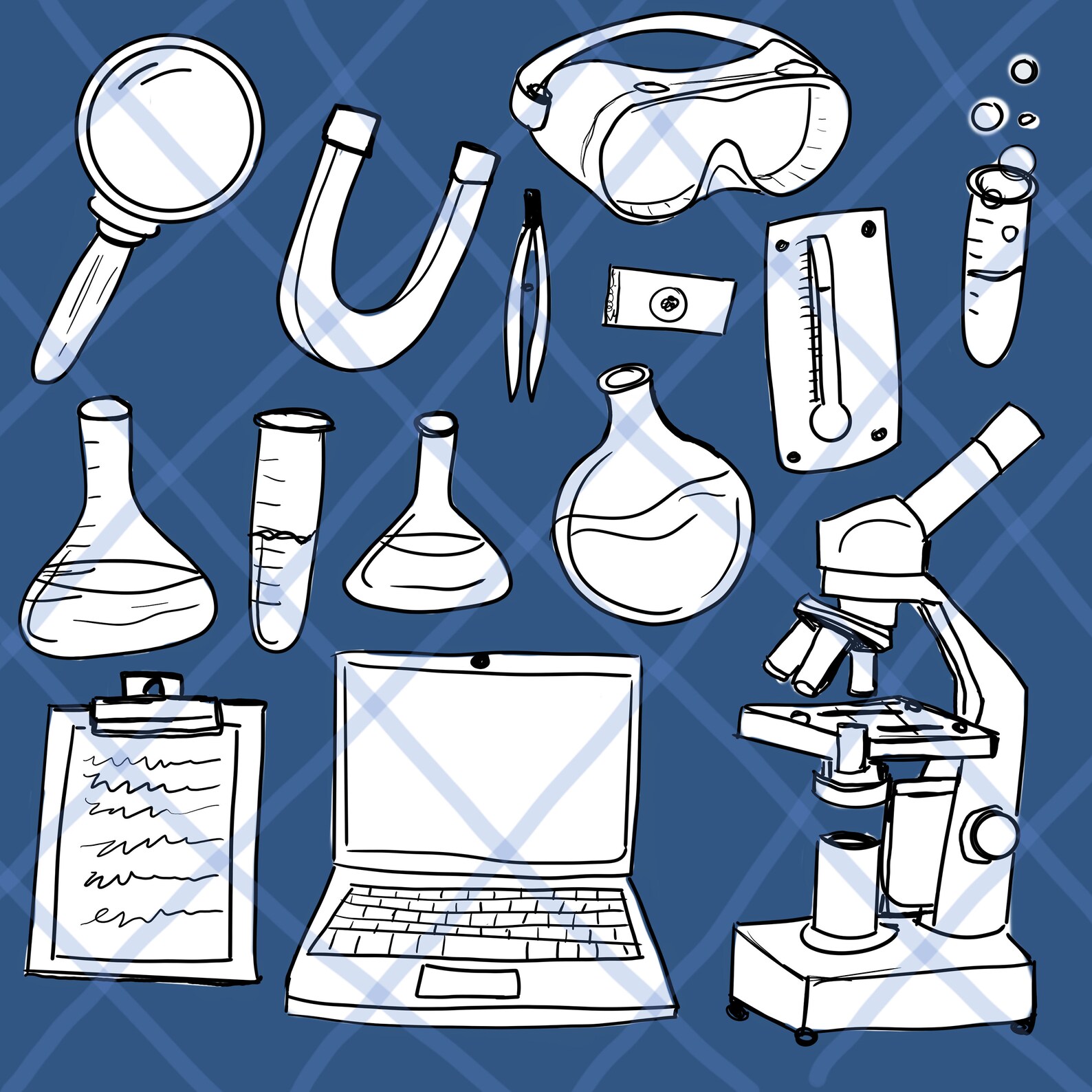 Hand Drawn Science Lab Clip Art Commercial Use Science Clip Art ...