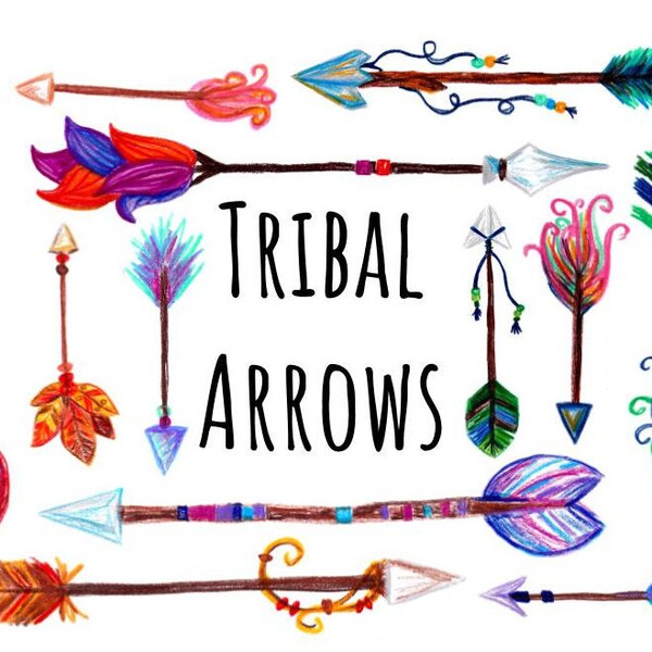 Tribal Arrow Clipart - Etsy