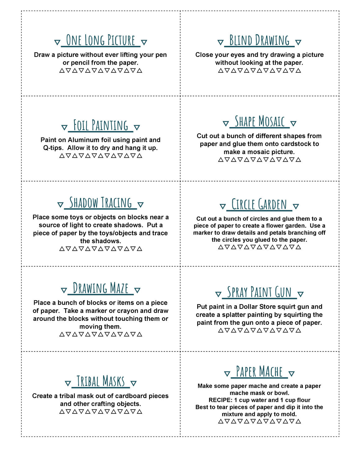 100 Individual Art Activity Cards Creative Gift for Children - Etsy