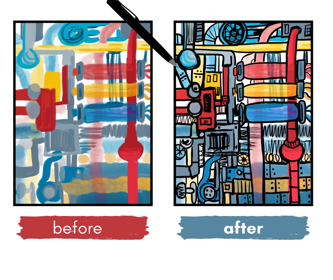 Printable Backwards Coloring Book Magic Machines Printable - Etsy