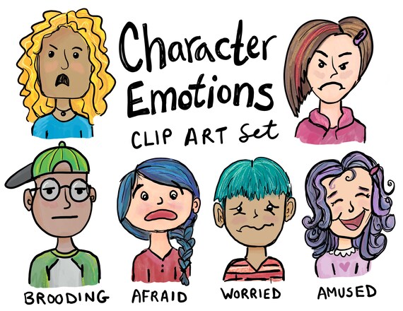 Character Emotions Clip Art Set Character Emotions | Etsy