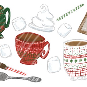 Hot Chocolate Clipart Set Hot Chocolate Graphics Commercial - Etsy