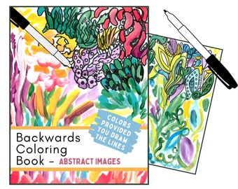 Printable Backwards Coloring Book, Abstract Reverse Coloring Book ...