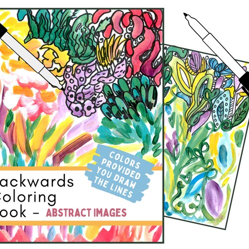 Printable Backwards Coloring Book Wildflowers Reverse - Etsy
