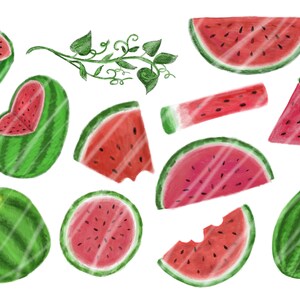 Commercial Use Watermelon Clip Art Hand Drawn Watermelon Clip - Etsy