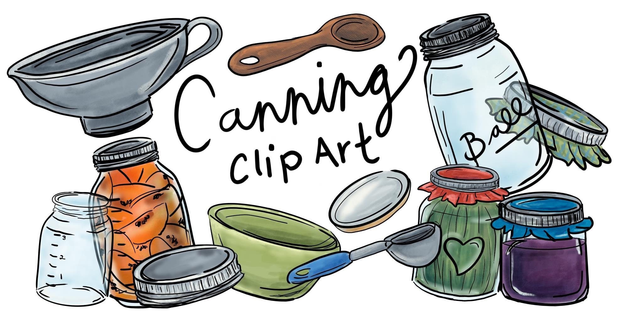 Canning and Jarring Clip Art Set Commercial Use Clip Art Set Mason Jar ...