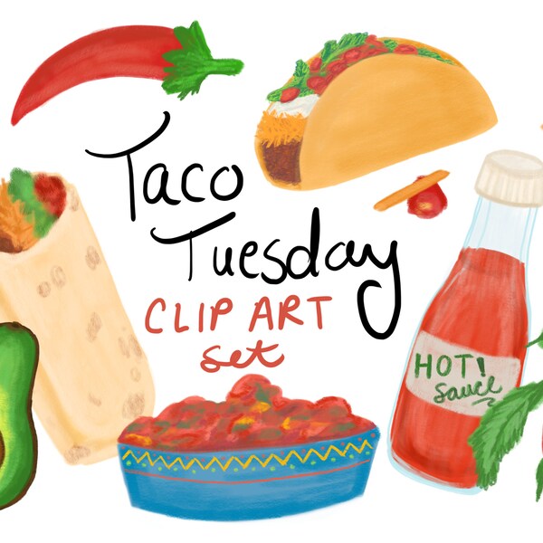 Taco Clip Art - Etsy