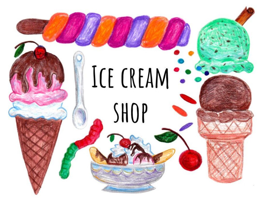 Hand Drawn Ice Cream Clipart, Make Your Own Ice Cream Clip Art, Ice ...