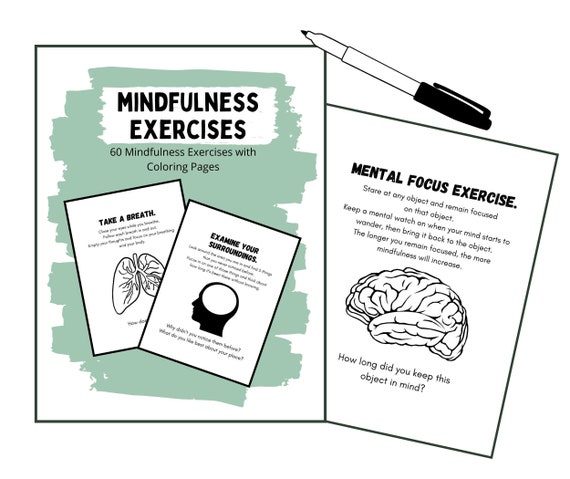 Printable Mindfulness Exercise Mindfulness Coloring Pages - Etsy