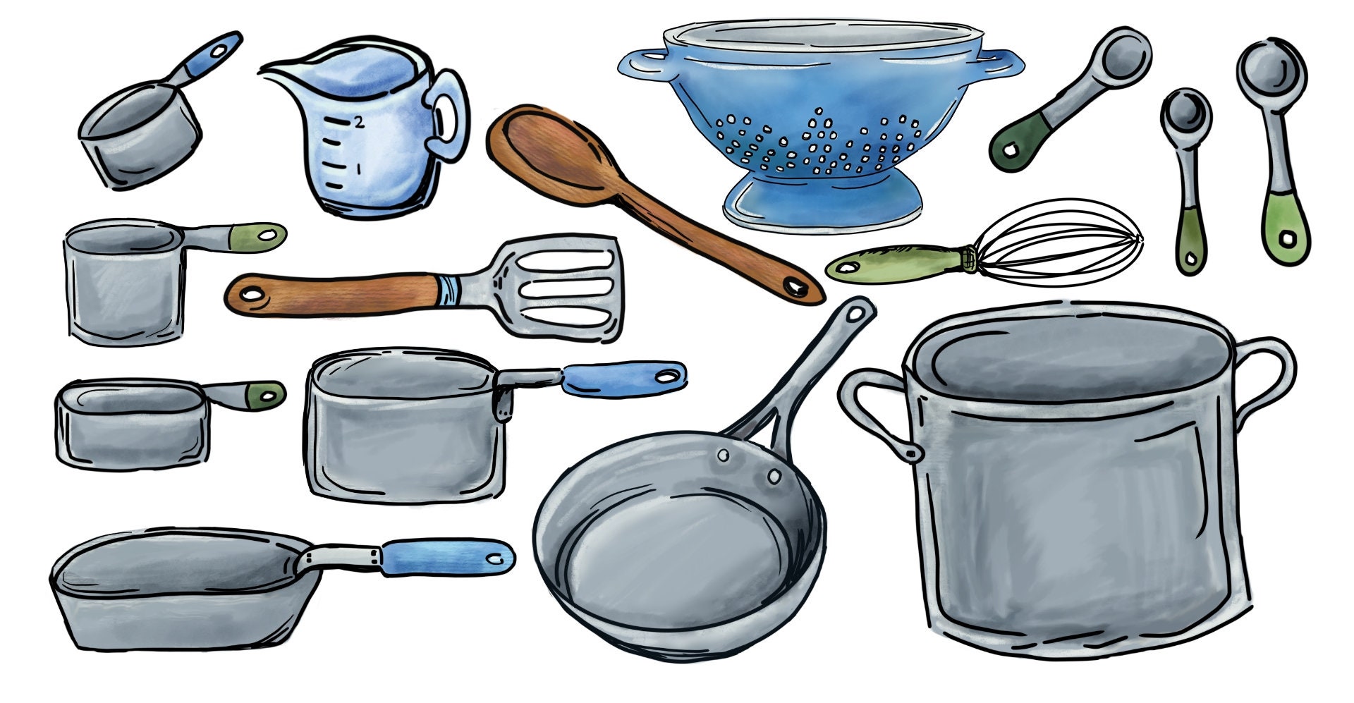 Cooking Utensils Clip Art Set Commercial Use Clip Art Set Cooking Clip ...