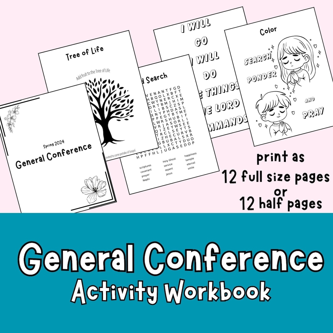 LDS General Conference Workbook for Kids - Etsy