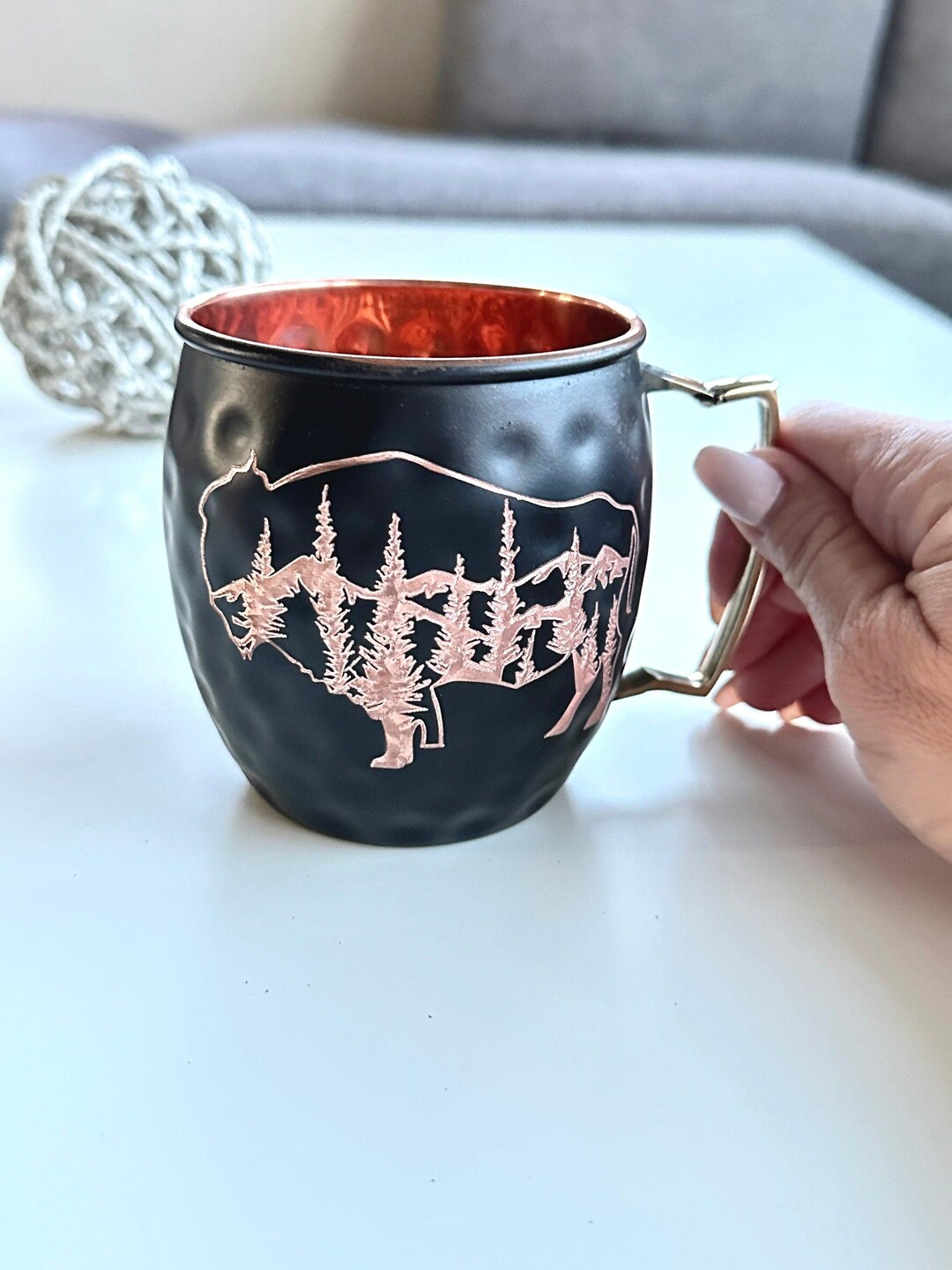 Buffalo With Mountains and Trees Moscow Mule Mug | Buffalo Gift ...