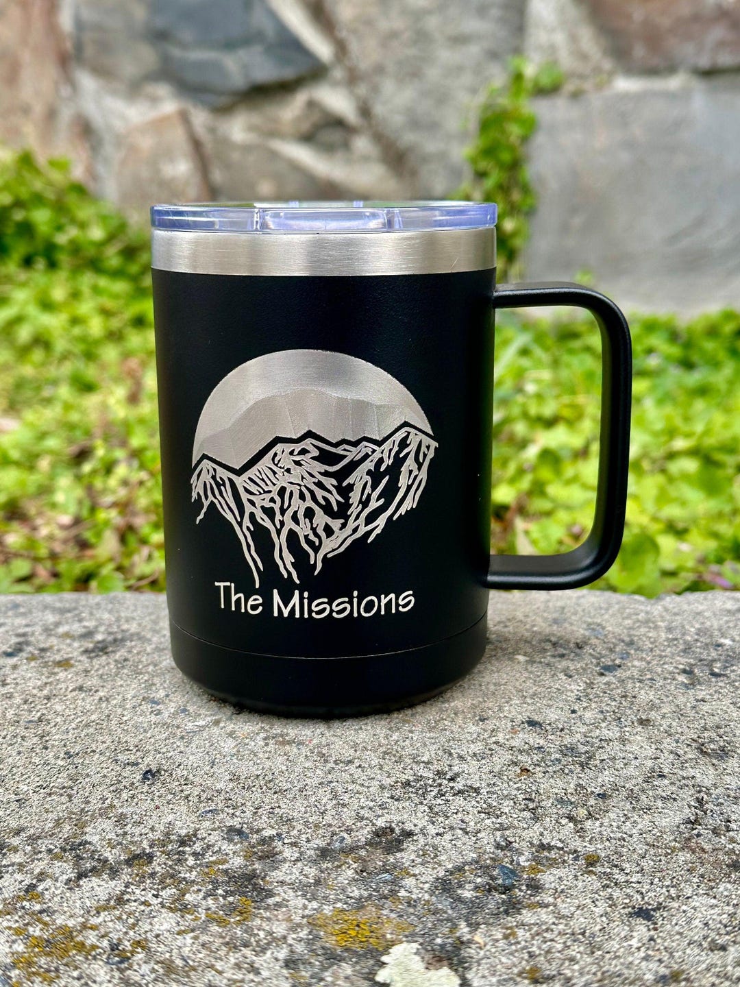 Mission Mountains Coffee Mug: Hand Etched, Personalized Travel Mug - Etsy