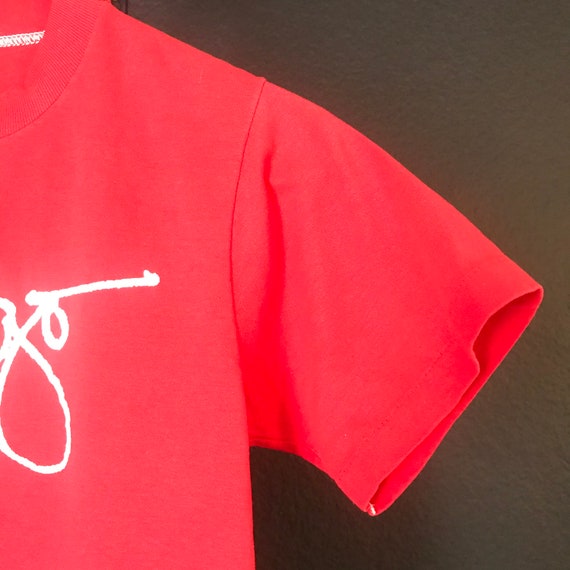 Vintage Chicago print red shirt 1970s 1980s XS S yout… - Gem