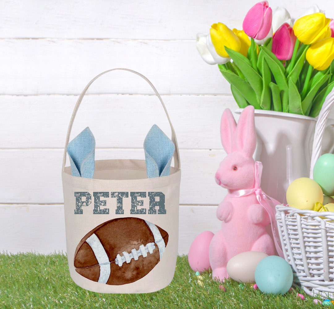 Personalized EASTER BASKET for Boys, Personalized Football Easter ...