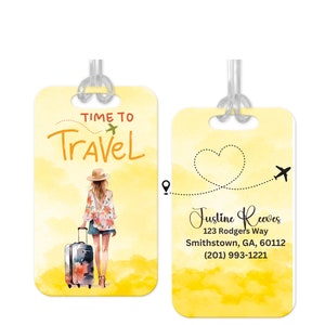 Personalized Luggage Tag, Personalized Vacation Tag, Travel Bag Tag, Backpack Tag, Girls Trip ...