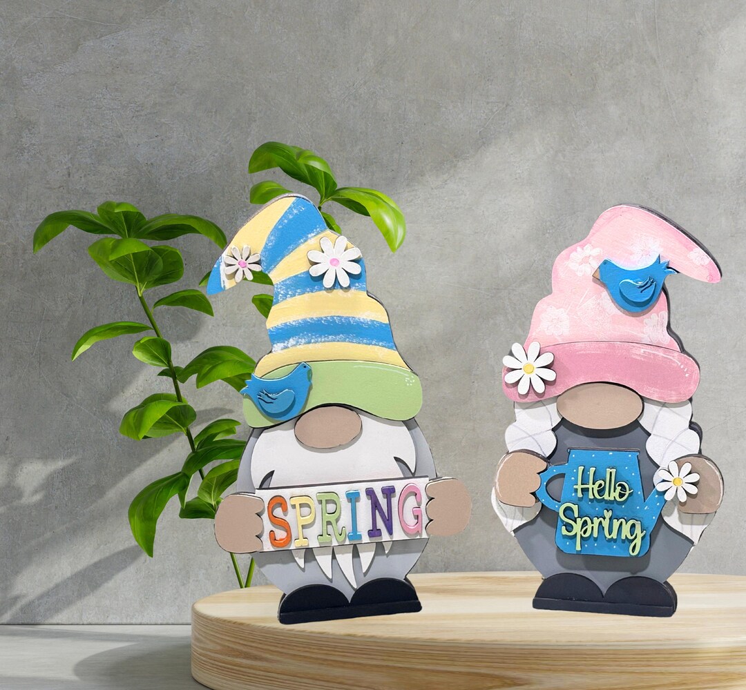 Handmade Spring Gnomes Decor: Interchangeable Wooden Outfits - Etsy